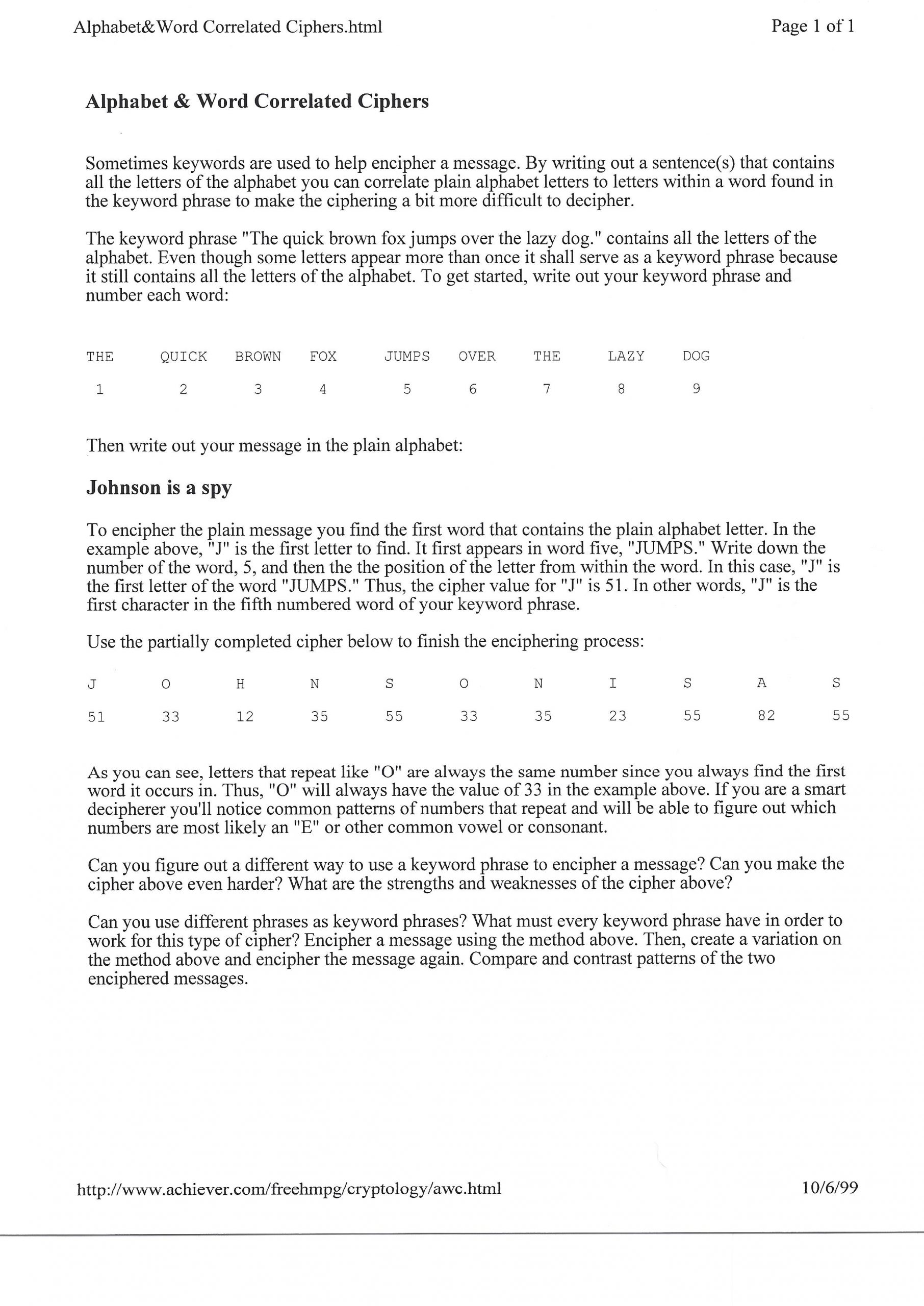 Alphabet & Word Correlated Ciphers – From Reactive to Proactive